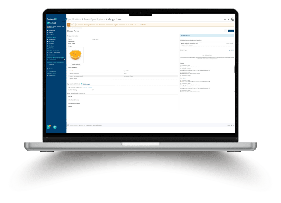 Food Specification Management Software | Trustwell